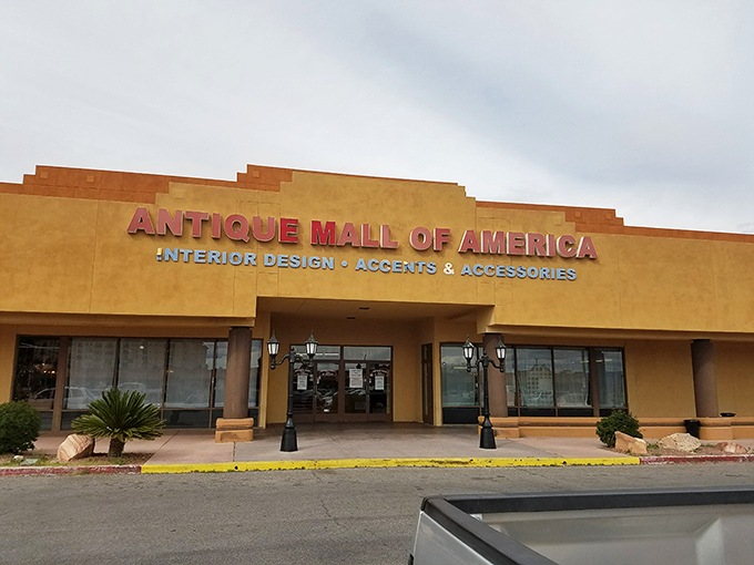 Step into a time machine disguised as a building! The Antique Mall of America's exterior promises a journey through decades of American nostalgia.
