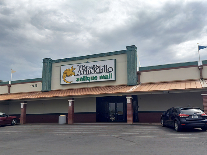 Welcome to the Brass Armadillo, where time travel is just a shopping trip away! This unassuming exterior hides a treasure trove of nostalgia and quirky finds.