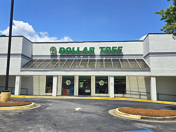 The green beacon of bargain hunting stands proud on Roswell Road, promising treasures that won't break the bank.