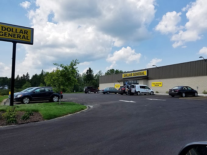 Welcome to bargain paradise! This unassuming exterior hides a treasure trove of deals that would make even the most frugal shopper's heart skip a beat. 