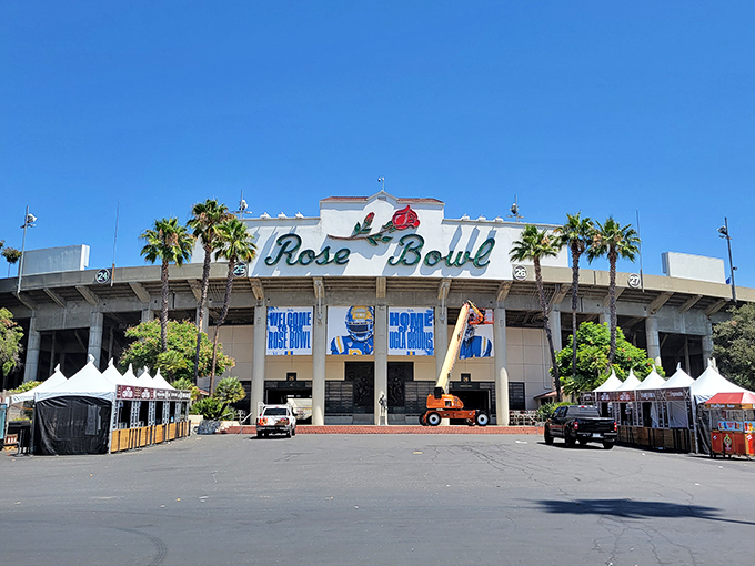 Welcome to treasure hunter's paradise! The Rose Bowl Flea Market transforms this iconic stadium into a bargain-seeker's wonderland, where every aisle promises adventure.