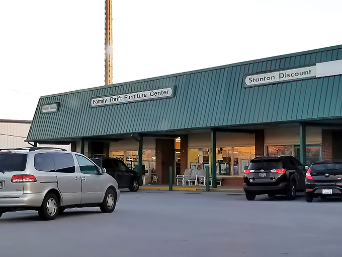 Welcome to the land of second chances! This unassuming exterior hides a treasure trove of bargains waiting to be discovered.