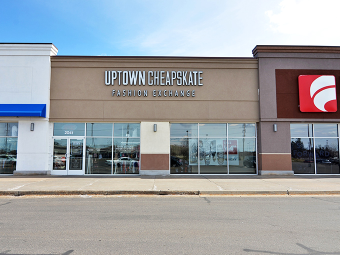 Welcome to fashion paradise! Uptown Cheapskate's sleek exterior belies the treasure trove of style waiting inside. It's like Narnia for bargain hunters.