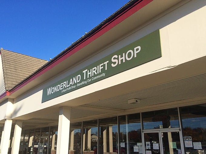 Welcome to Wonderland! This thrift shop's unassuming exterior is like a book cover &ndash; don't judge it, because inside lies a treasure trove of secondhand delights.