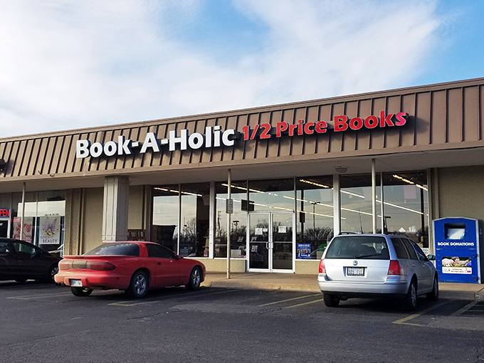 Half-price heaven awaits! This unassuming storefront is like a TARDIS for bookworms - bigger on the inside and full of literary wonders.