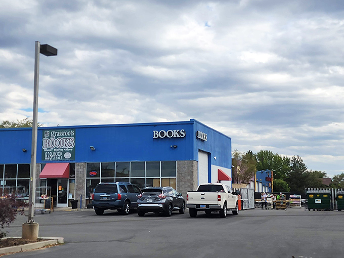 Welcome to the literary wonderland! Grassroots Books stands tall and proud, a beacon of blue in Reno's landscape, promising adventures between its pages.