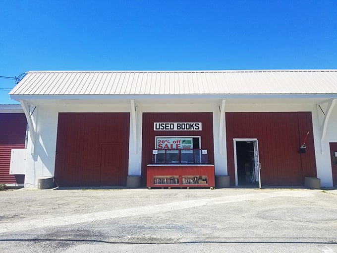 "Books, books, books!" This unassuming red barn holds more literary treasures than your average library. Who knew paradise had a tin roof?