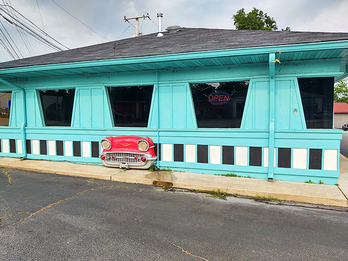 Step back in time! The Dairy Dip Diner's turquoise exterior is like a beacon calling all milkshake lovers and nostalgia seekers to Van Buren's own slice of the 1950s.