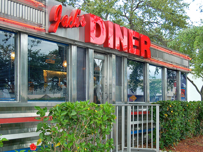 A neon dream come true! Jack's Hollywood Diner beckons with its retro charm, promising a journey back to the golden age of American dining.