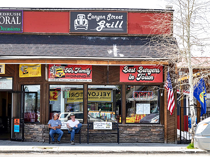 Step back in time! This retro facade isn't just a pretty face&mdash;it's a portal to comfort food paradise.