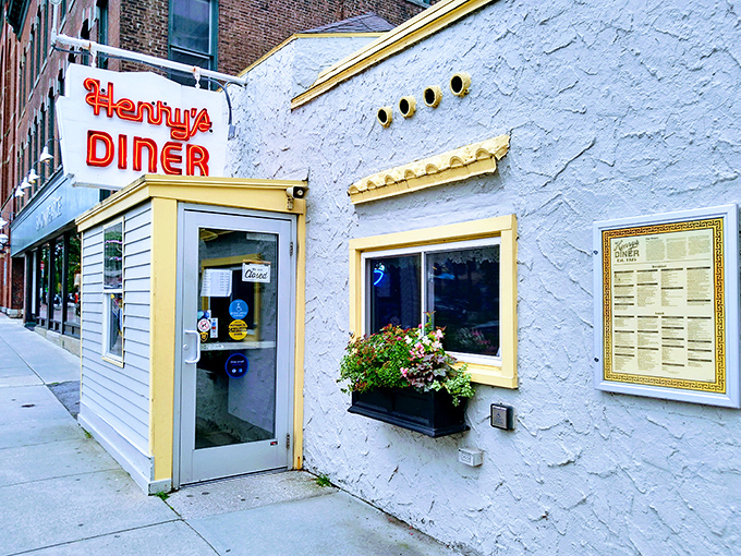Step into a time machine disguised as a diner! Henry's exterior is a cheerful blend of nostalgia and charm that'll make you want to snap a pic before you even taste the food.