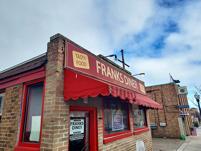 Step into a time machine disguised as a diner! Frank's exterior is a vibrant blend of nostalgia and charm, beckoning hungry time-travelers with its classic red awning.