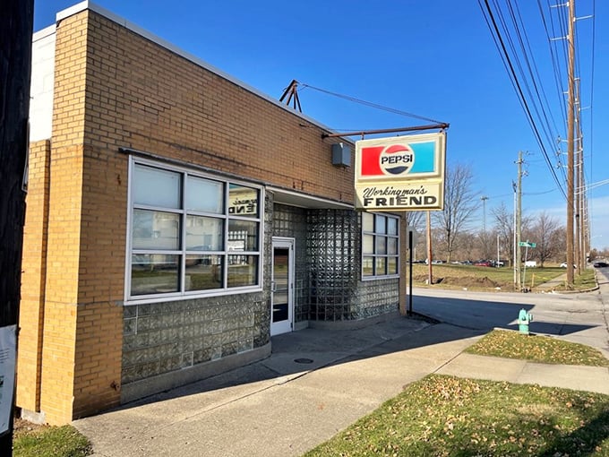 A humble facade that hides a burger paradise. This unassuming brick building is like Indiana's own culinary TARDIS - bigger on the inside!
