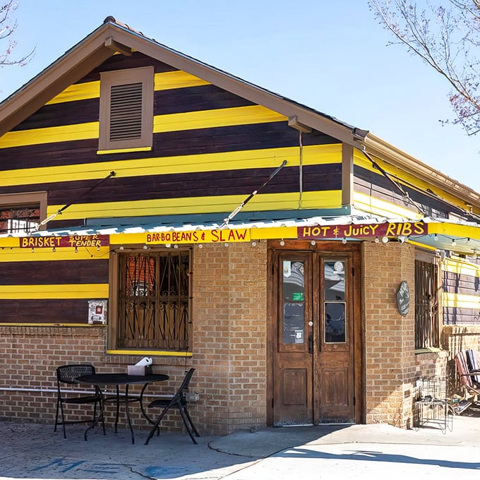 Welcome to The Joint, where the yellow and black stripes aren't just decor&mdash;they're a warning sign for your taste buds' impending flavor explosion!