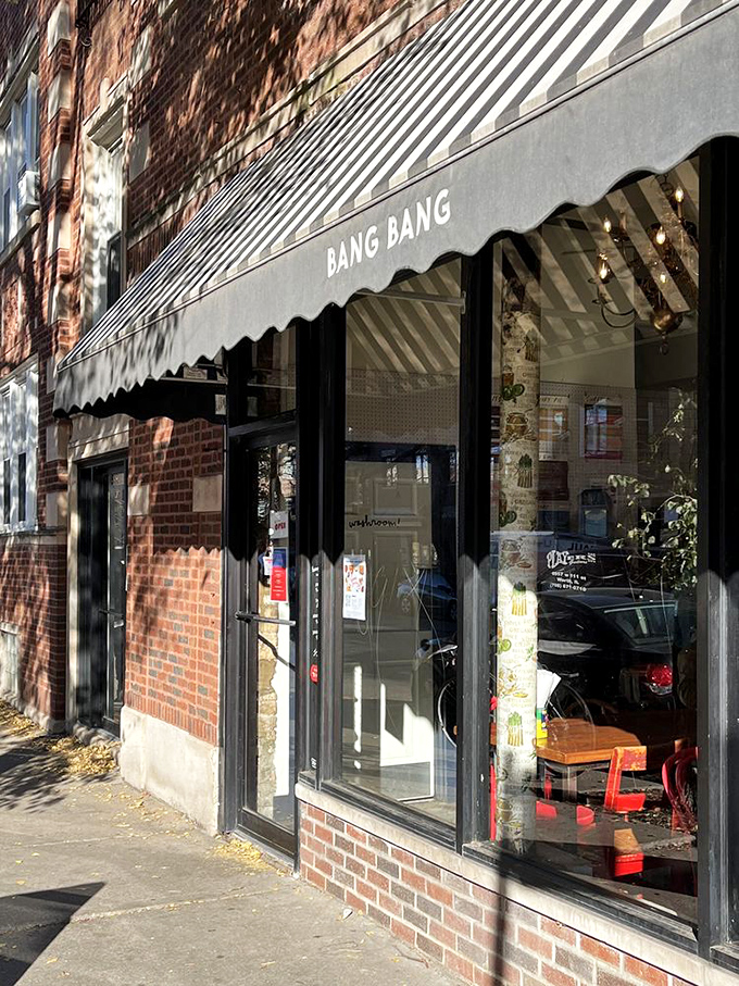 A storefront that promises comfort food paradise! Bang Bang's exterior is like a warm hug from your favorite aunt, inviting you in for a taste of home.