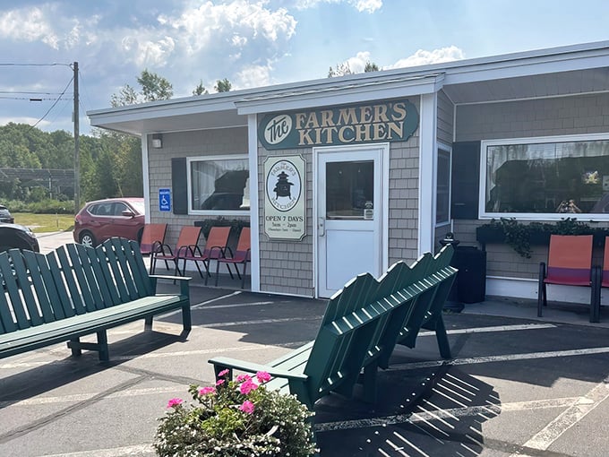 Welcome to comfort food paradise! The Farmer's Kitchen beckons with its charming exterior, promising a feast that'll make your taste buds do a happy dance.