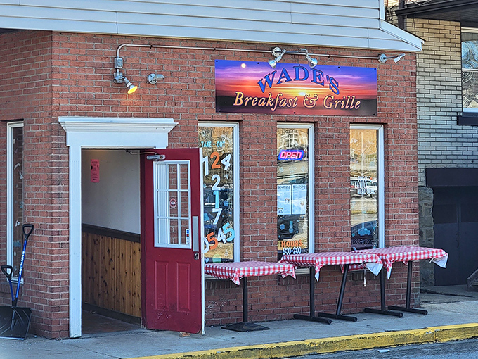 Welcome to Wade's, where the red door isn't just an entrance&mdash;it's a portal to breakfast nirvana. Prepare for a flavor adventure!