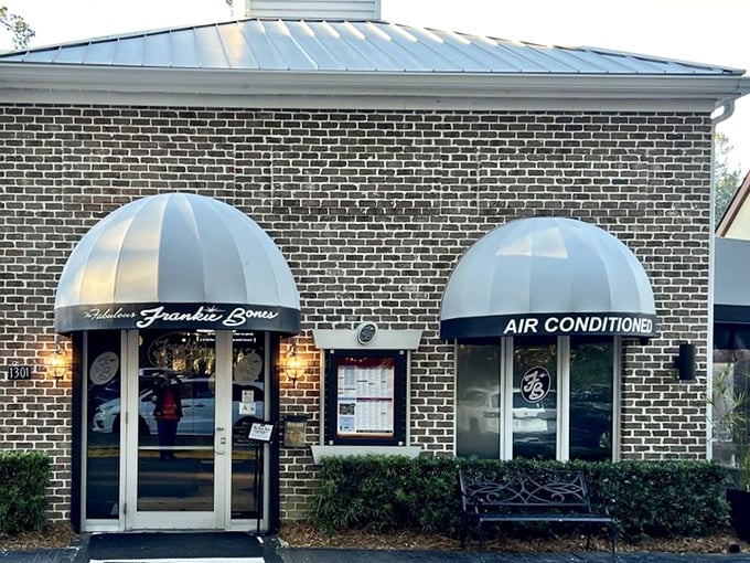 Step into a time warp! Frankie Bones' exterior blends retro charm with modern flair, like a '60s Cadillac with a GPS.