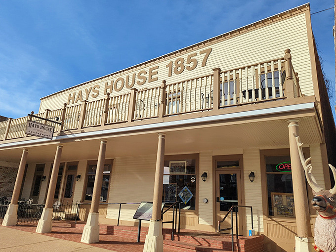 Step back in time! Hays House 1857 stands proud on Main Street, a living postcard from the Wild West era.