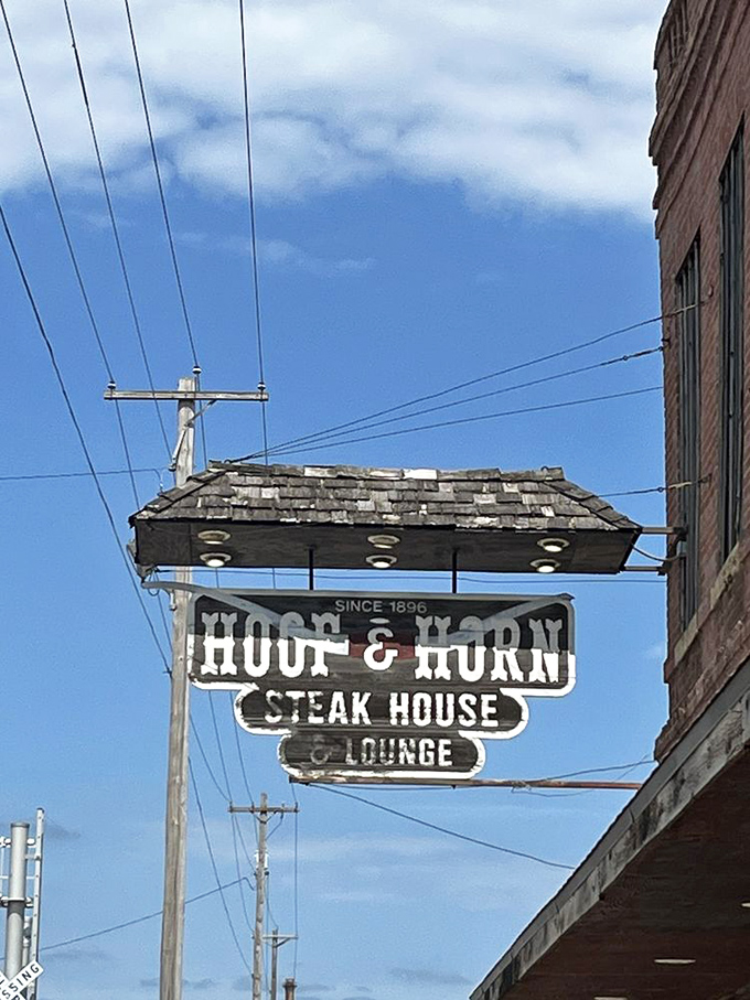 Step back in time! The Hoof & Horn's vintage sign promises a meaty adventure that's been sizzling since 1932. Talk about staying power!