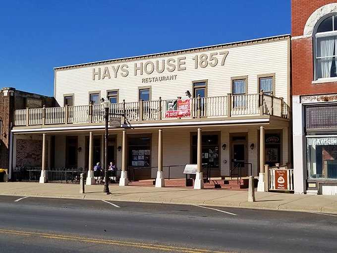 Step back in time! Hays House 1857 stands proud on Main Street, a living postcard from the Wild West era.