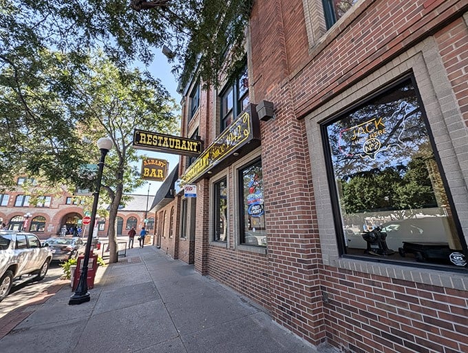 Step into a time machine disguised as a restaurant! The Albany's brick facade promises a journey through flavors and eras.