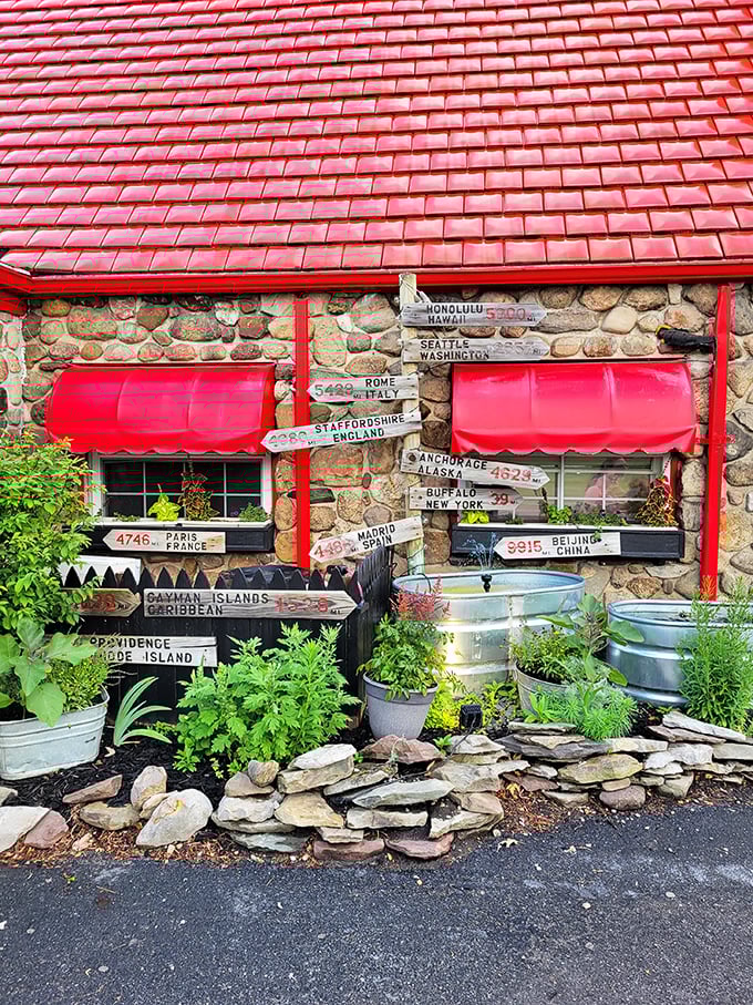 A red-roofed wonderland where every sign points to deliciousness. Who needs Paris when you've got prime rib paradise right here in Stafford?