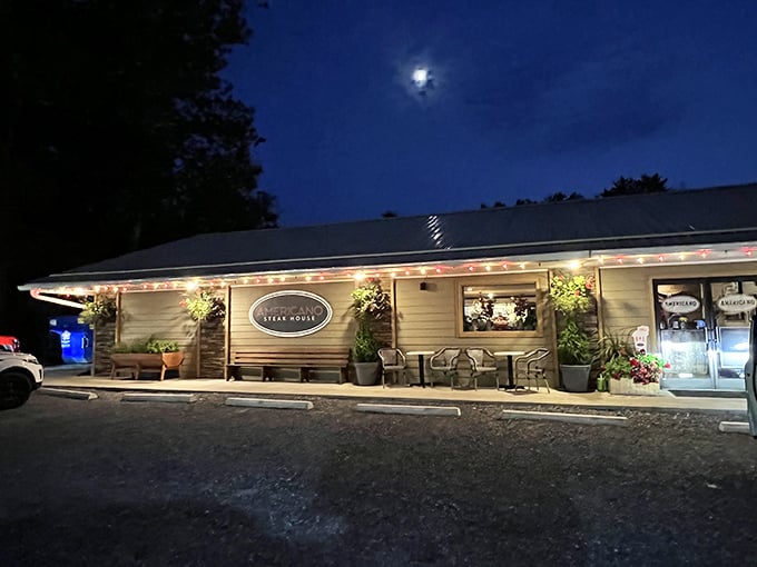 Welcome to flavor town! Americano's charming exterior, with its vibrant flowers and twinkling lights, promises a feast for both eyes and taste buds.