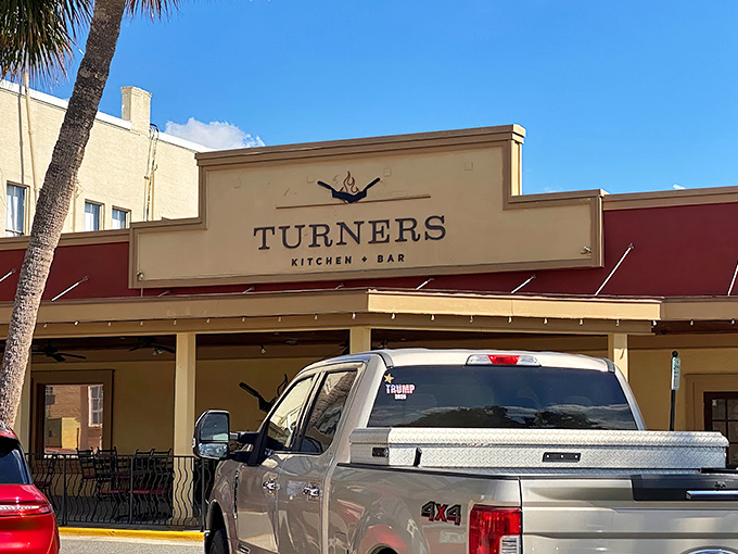 Stars and stripes forever! Turner's exterior promises a slice of Americana with a side of culinary adventure.