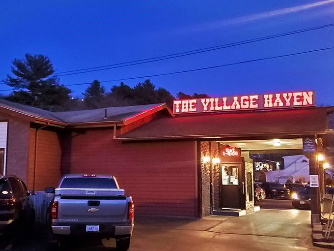 Welcome to flavor town! The Village Haven's unassuming exterior hides a treasure trove of culinary delights, proving you can't judge a restaurant by its siding.