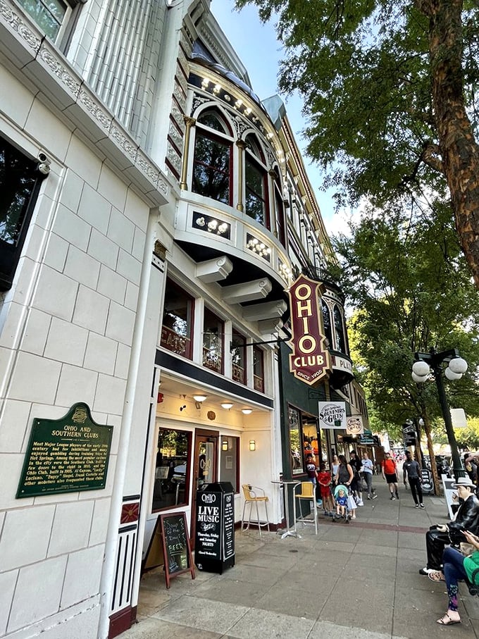 The historic Ohio Club's fa&ccedil;ade stands proudly on Central Avenue, its vintage sign beckoning like an old friend who's seen more than they'll ever tell.