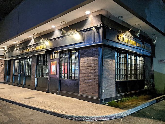 Welcome to flavor town! Kailua Town Pub and Grill's unassuming exterior hides a world of culinary delights waiting to be discovered.