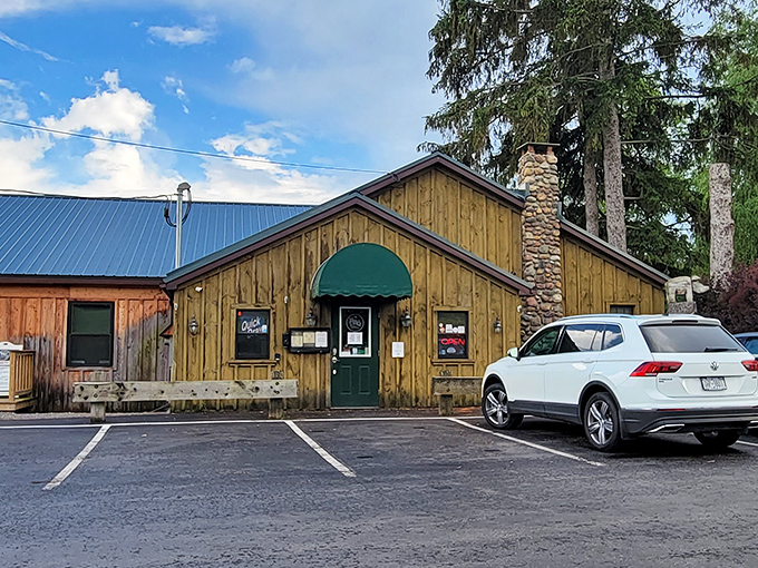 Rustic charm meets barbecue paradise! This unassuming exterior hides a world of smoky delights waiting to be discovered.
