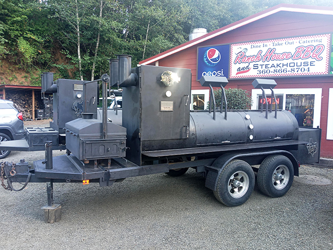 Holy smokers, Batman! This barbecue behemoth looks ready to feed an army of hungry Washingtonians.