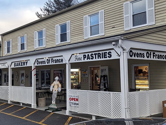A slice of France in Connecticut! This charming yellow building houses more buttery delights than you can shake a baguette at.