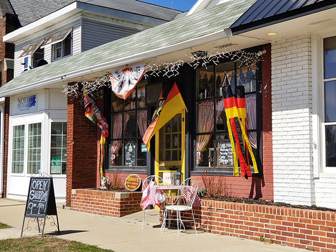 A slice of Germany in the Hoosier heartland! Conny's Little German Breadshop beckons with its charming facade, promising a carb-lover's paradise within.