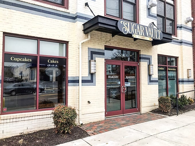 Welcome to Sugar Vault, where dreams are made of flour and frosting! This charming storefront is like a beacon of sweetness on Baltimore Avenue.