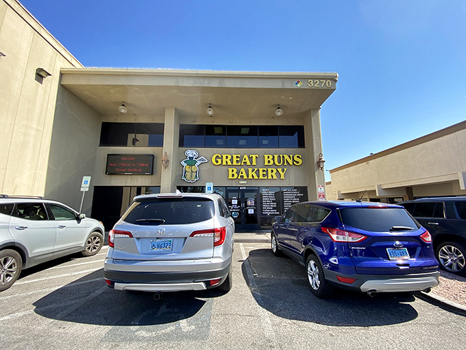 Welcome to carb heaven! Great Buns Bakery's unassuming exterior hides a world of buttery, flaky delights that would make even the Keto King reconsider his life choices.