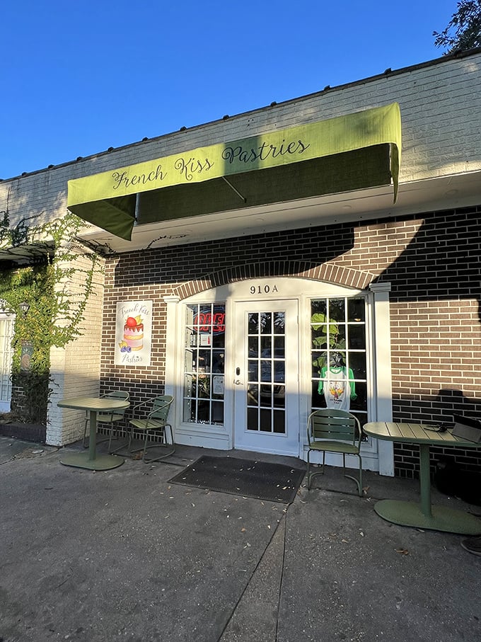 A sweet secret hides behind this unassuming facade. French Kiss Pastries beckons with the promise of buttery delights and caffeinated bliss. 