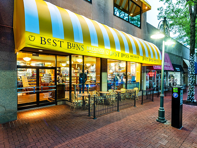 Welcome to carb heaven! Best Buns' cheery yellow awning is like a beacon of hope for the pastry-deprived, promising delicious treats within.