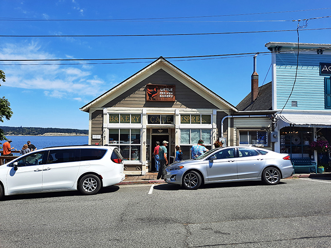 Welcome to carb heaven! The Little Red Hen Bakery's charming exterior promises a feast for the senses and a test for your willpower.