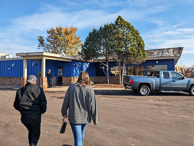 Blue-tiful beginnings! R J Riches' exterior might not win architectural awards, but it's the culinary treasures inside that make this place shine.