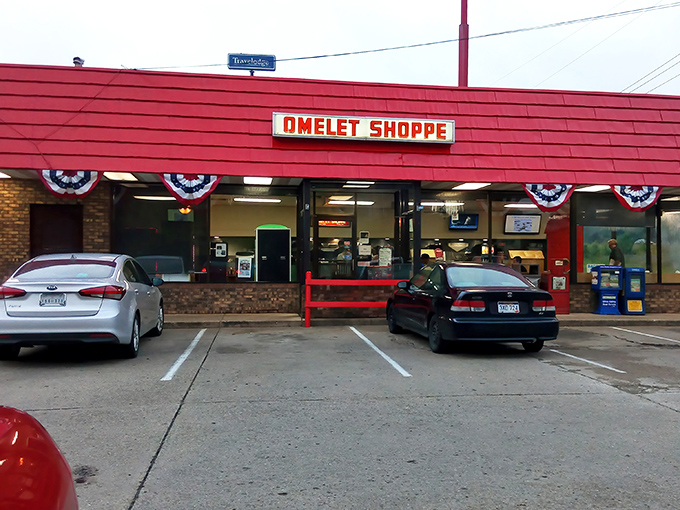 Welcome to omelet paradise! This unassuming red-roofed diner might not win beauty contests, but it's about to win your heart (and stomach). 