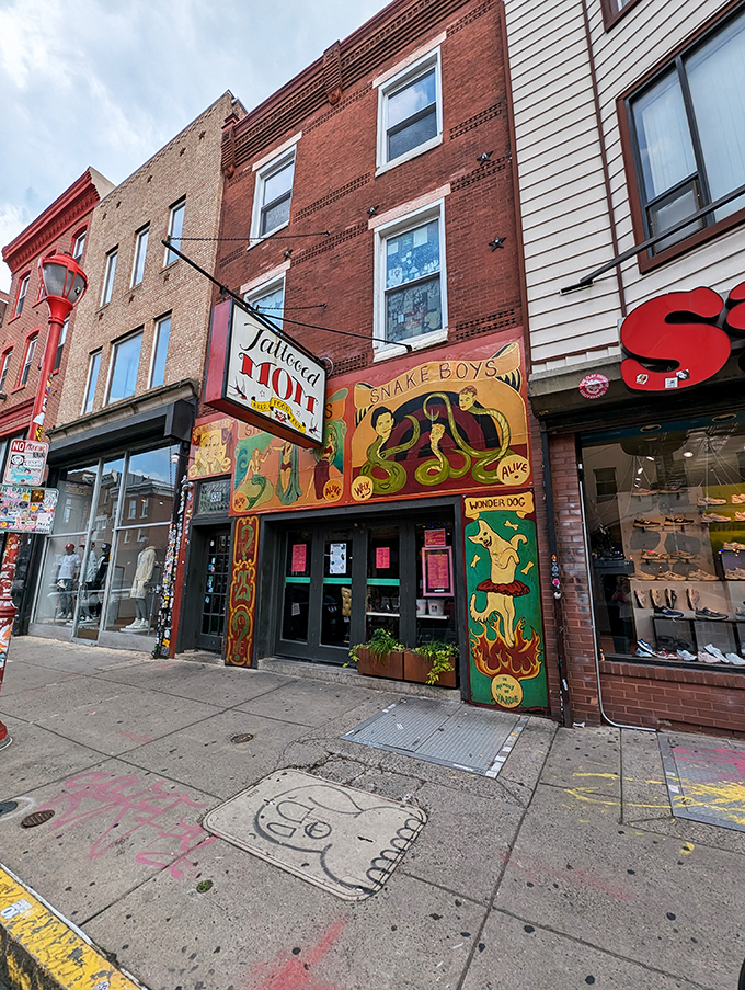 Welcome to Tattooed Mom, where punk rock meets comfort food! This South Street gem is like a living, breathing art project that just happens to serve delicious grub.