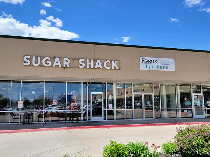 Step into a time warp where calories don't count! The Sugar Shack's facade promises sweet adventures and retro charm. Who's ready for a milkshake expedition?