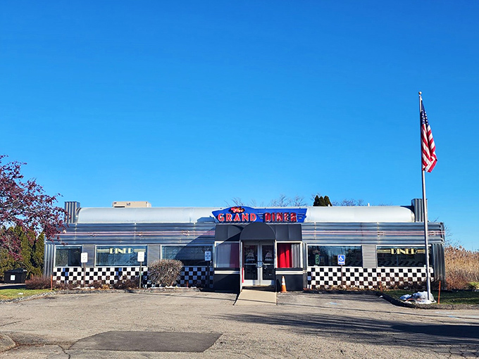 Step into a time machine disguised as a diner! The Grand Diner's chrome exterior gleams with the promise of nostalgic delights and culinary adventures.