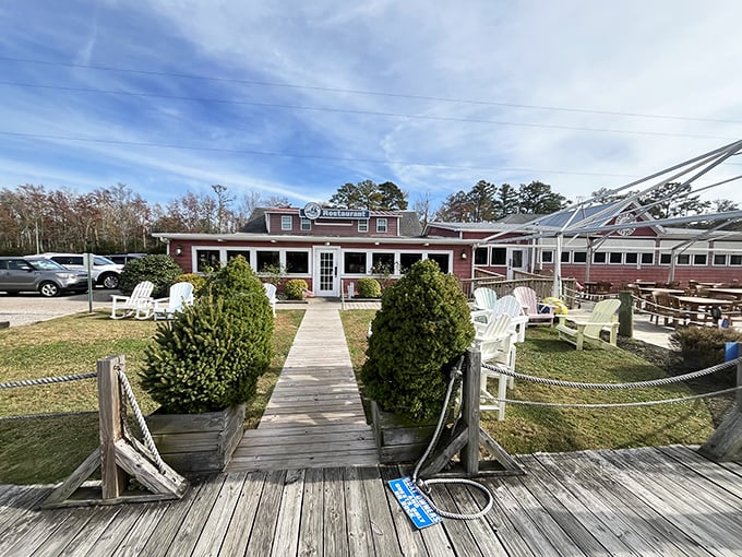 Welcome to seafood paradise! This charming red building houses more prime rib than you can shake a fishing rod at. Ahoy, meat lovers!