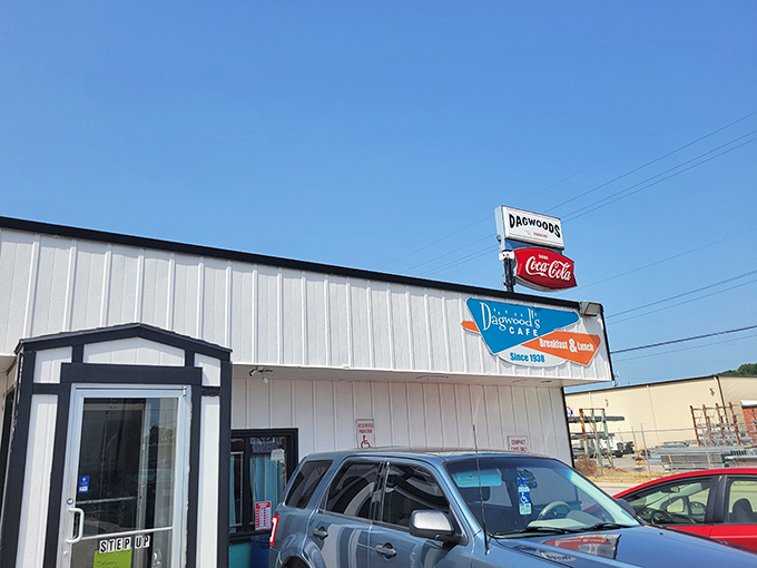 The unassuming exterior of Dagwood's Cafe stands like a time capsule from 1938, promising honest food without pretense. That vintage sign has guided hungry Kansans for generations.
