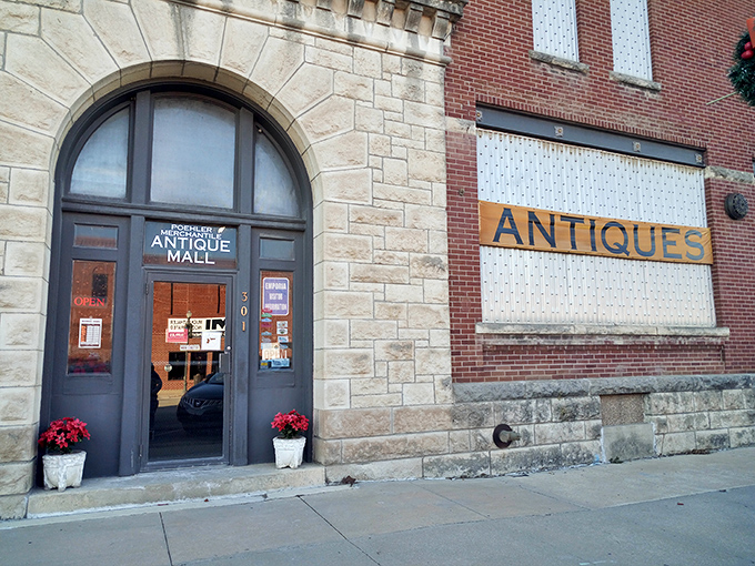 
Step into a time machine disguised as a storefront! This grand entrance promises adventures in antiquing that'll make your inner treasure hunter swoon.