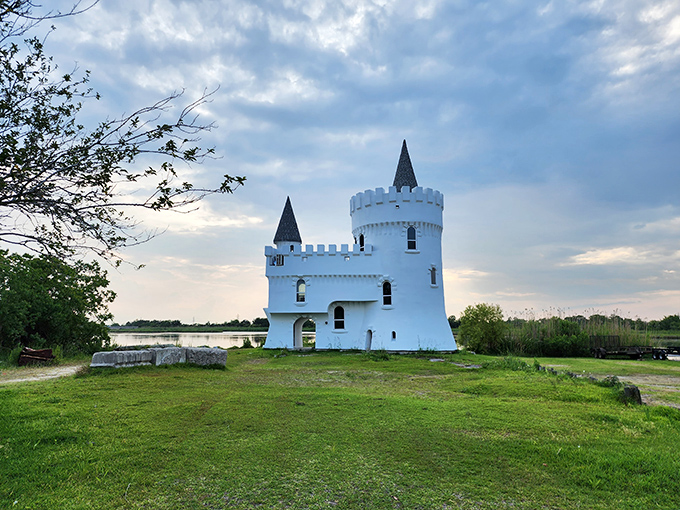 A fairytale come to life! This whimsical white castle stands proudly against the Louisiana sky, proving dreams really do come true &ndash; even in the bayou.